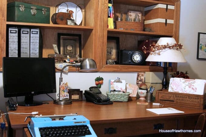 Office Decorating Thrift Store Style - House of Hawthornes