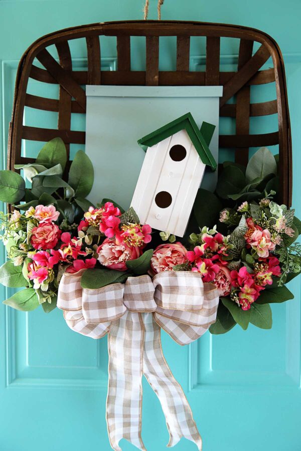 DIY Tobacco Basket Spring Wreath - House of Hawthornes