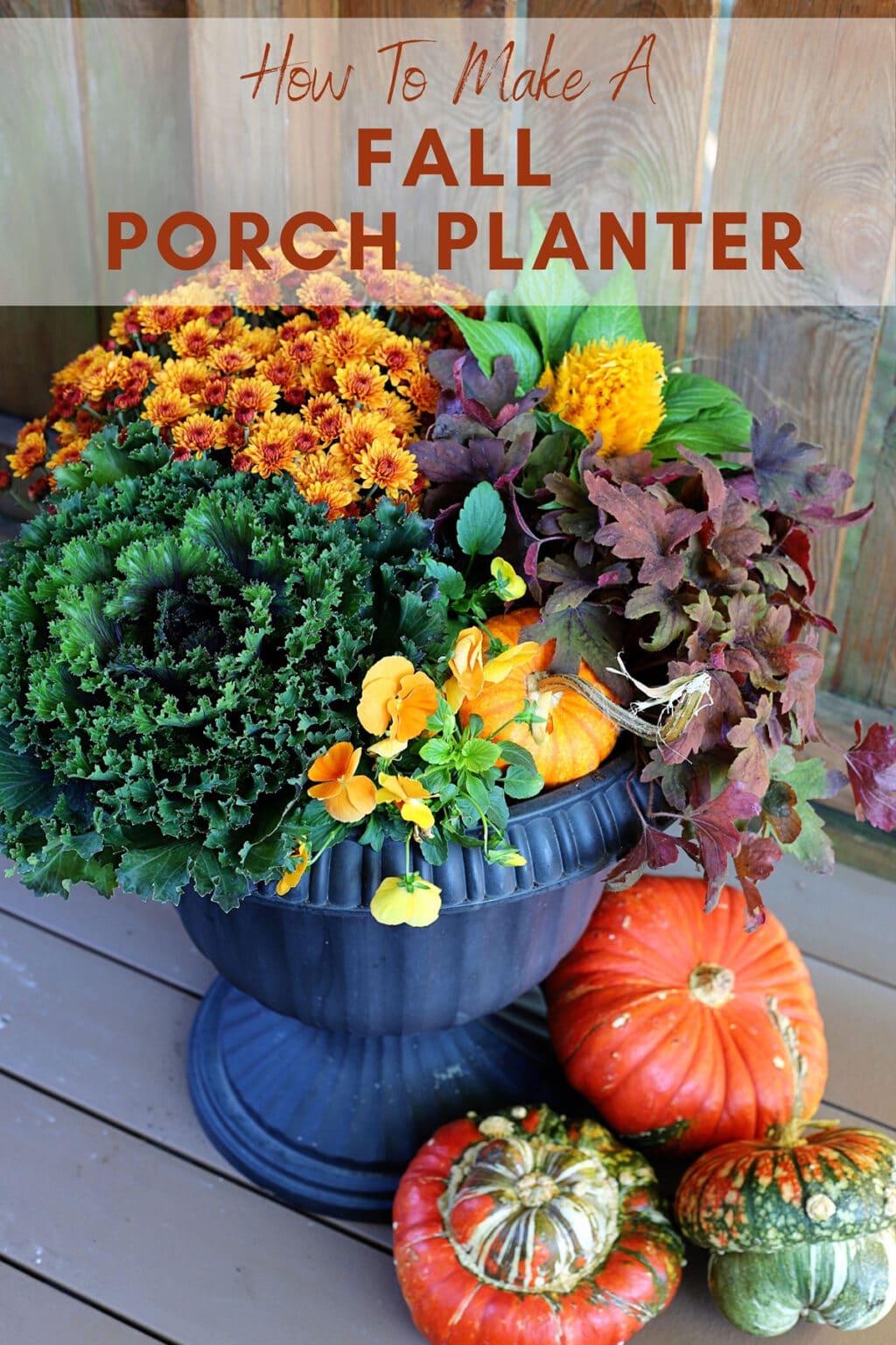 Beginner Friendly Fall Porch Planter - Step By Step Directions