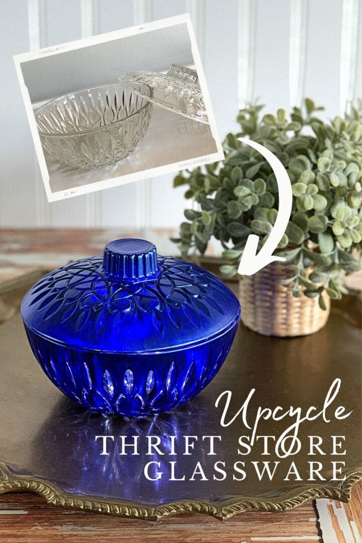 Pressed Glassware Makeover | A Thrift Store DIY - House of Hawthornes