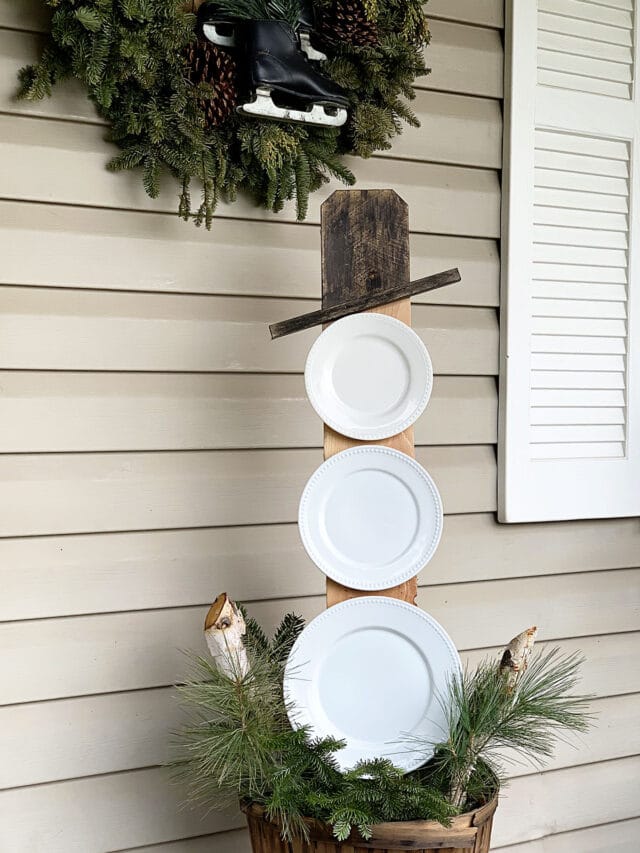 Repurposed Dinner Plate Snowman (Story)