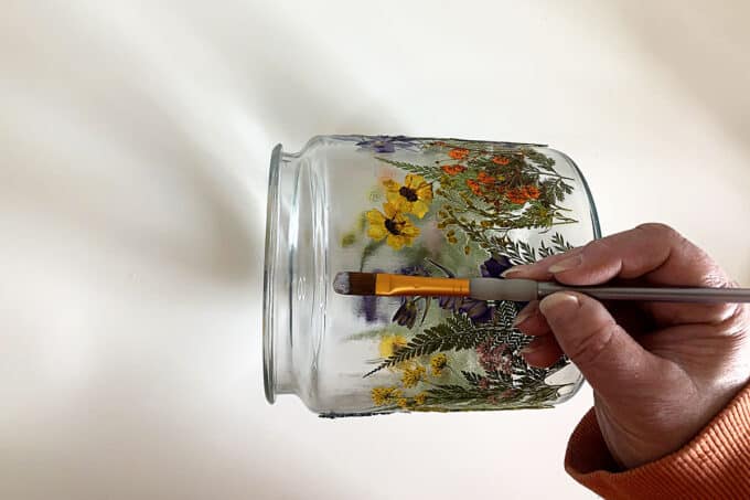 Easy Pressed Flower Craft | DIY Decorative Glass Jar - House of Hawthornes