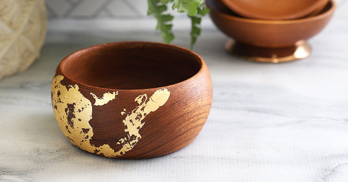Transforming Vintage Teak Bowls with Gold Leaf